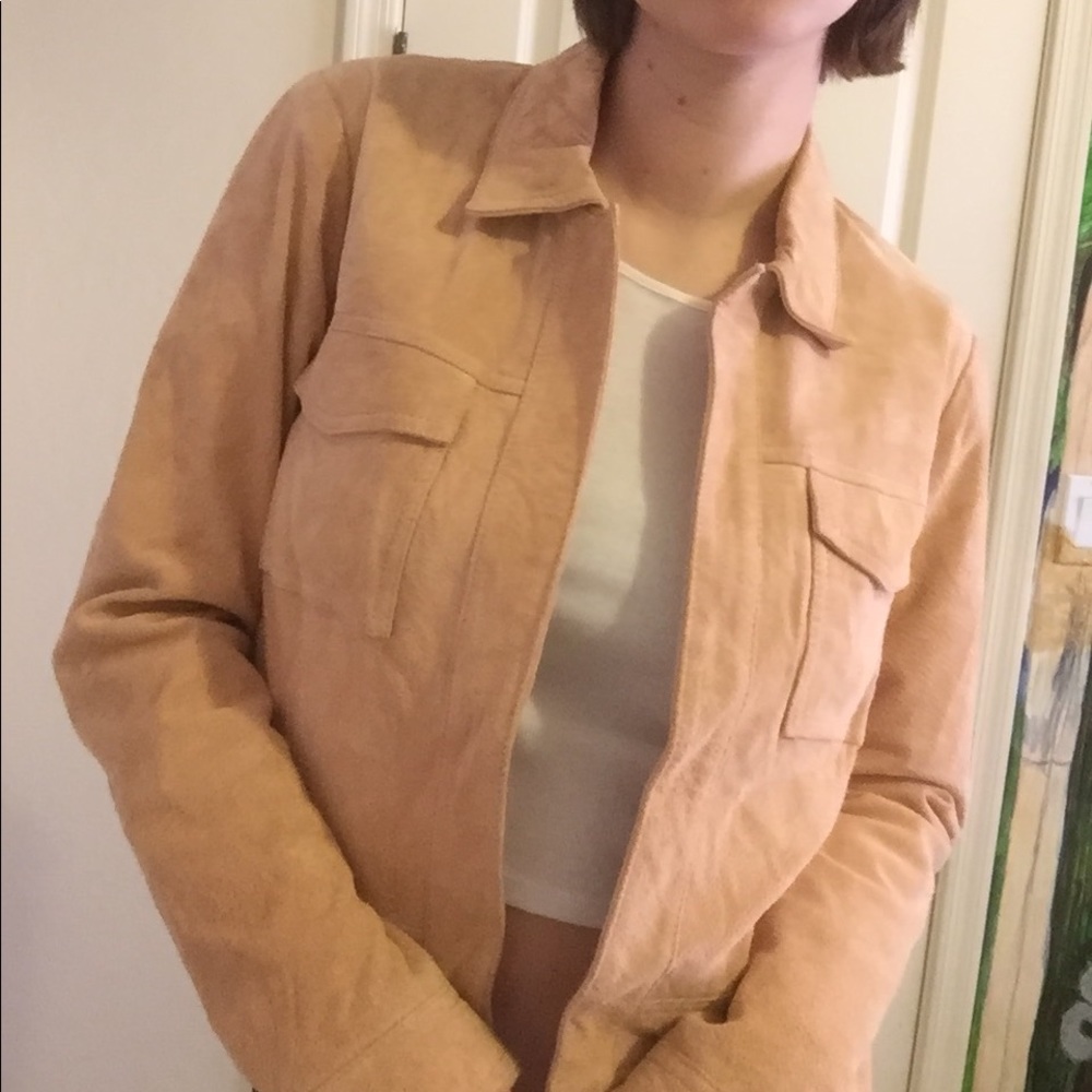 Genuine Pig Leather Crop Jacket - Gem